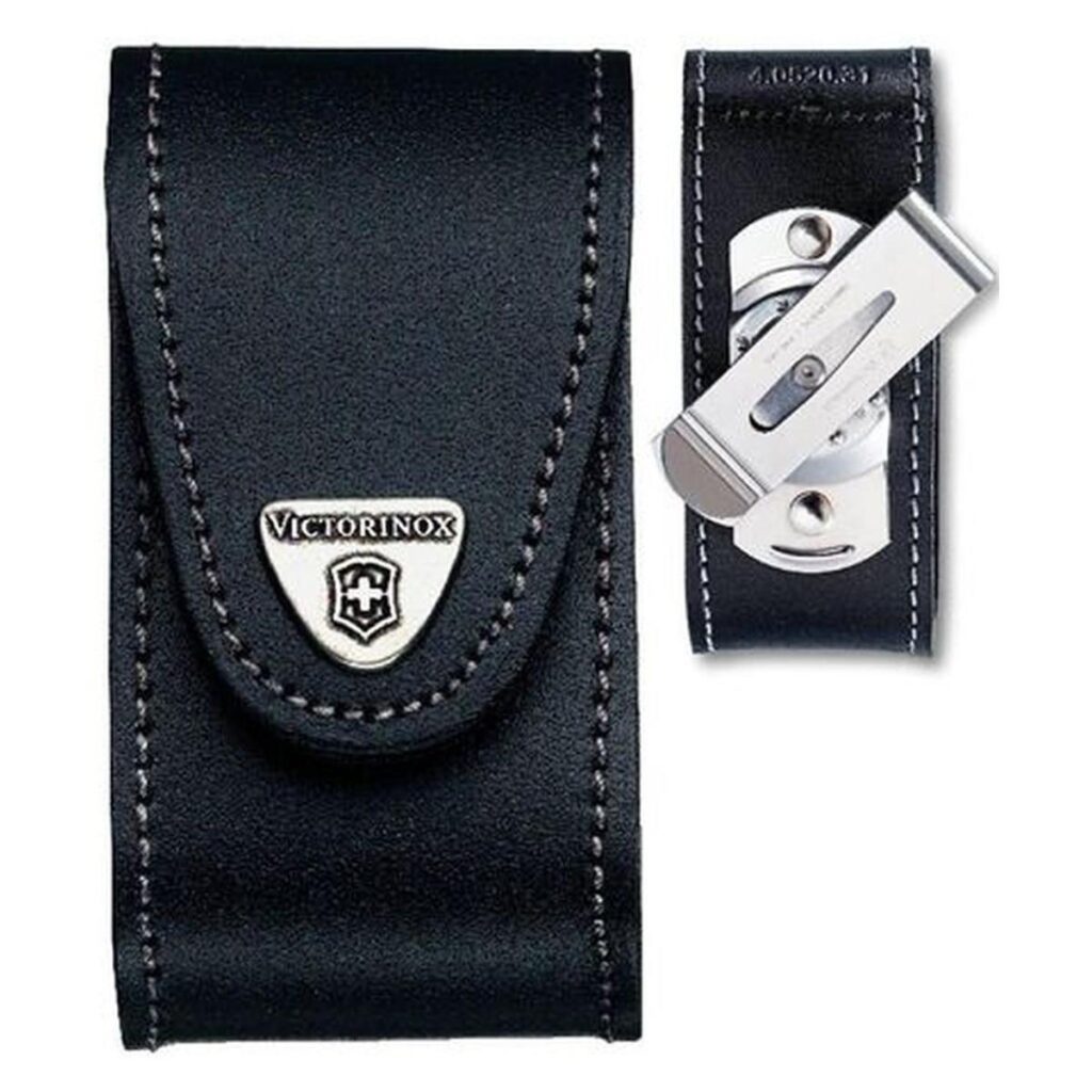 Funda Victorinox Piel Negra Clip Rotativo | 4.0521.31 - Ibach-Mexico